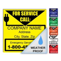 Custom Electrical Labels: Call for Service Labels | Tag&Label.com