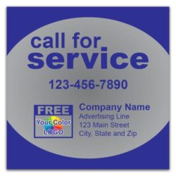Call For Service Labels - Silver and Blue Service Label | Tag&Label.com