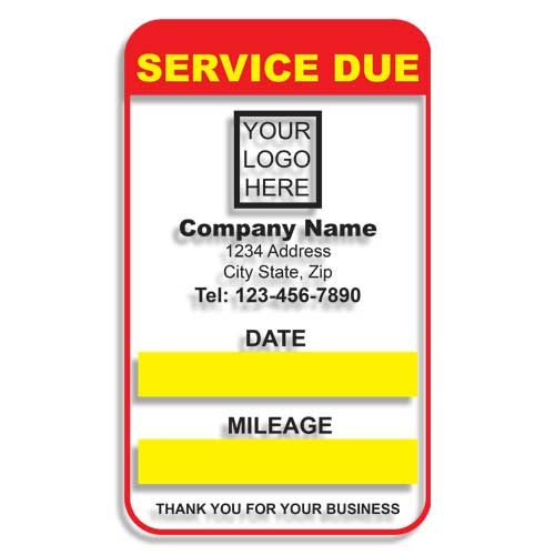 Service Due Windshield Stickers - Automotive Stickers | Tag&Label.com