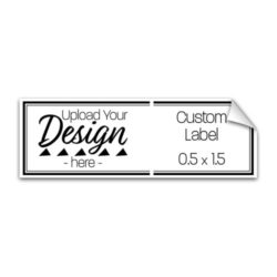 0.5x1.5 Inch Labels: One Color Custom Printed Labels - Upload Your Own