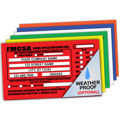 FMCSA Annual Vehicle Inspection Sticker | Tag&Label.com